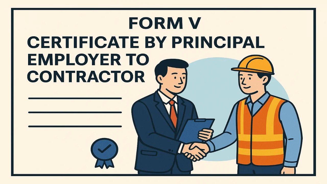 Form V – Certificate by Principal Employer to Contractor: Meaning ...